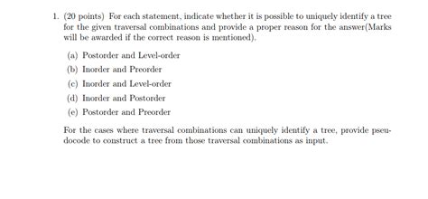 get answer 20 points for each statement indicate whether it is