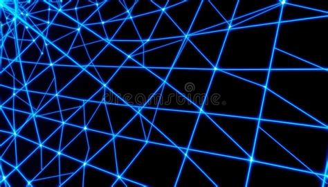 intricate lattice bright blue lines dark three dimensional grid stock
