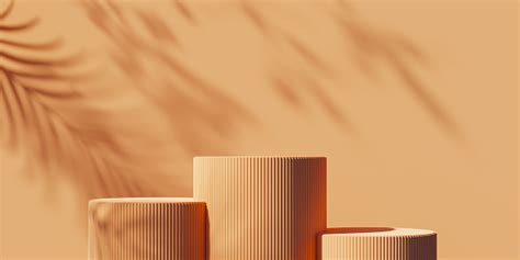 그림자가 드리워진 나뭇잎이 있는 세 개의 추상적인 제품 프레젠테이션 배경 3d 렌더링 0명에 대한 스톡 사진 및 기타 이미지 0명 3차원 형태 강단 Istock