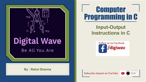 3 Input Output Instruction In C Programming By Digital Wave Pdf