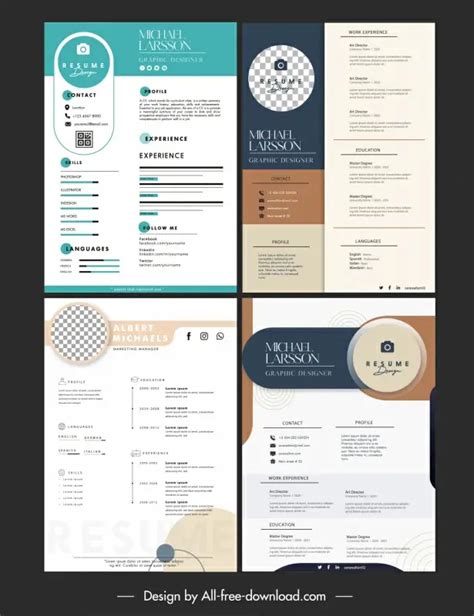 Programer Cv Template Elegant Checkered Plain Decor Vectors Graphic Art