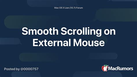 Smooth Scrolling On External Mouse Macrumors Forums