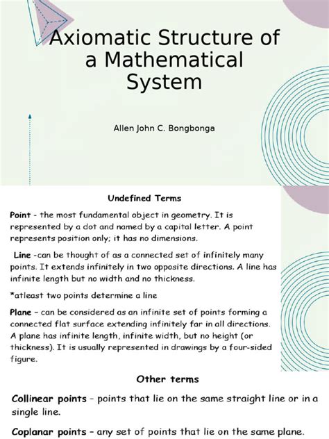 Axiomatic Structure Of A Mathematical System Pdf Axiom Line Geometry