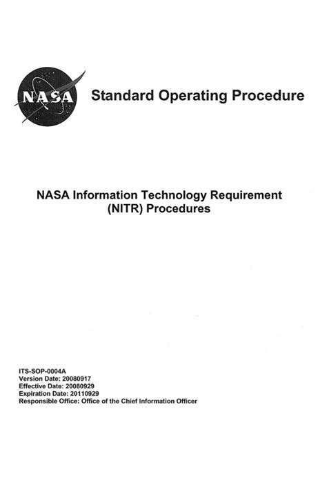 Standard Operating Procedure Template Free Word Templates