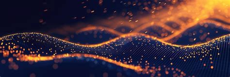 Premium Photo Abstract Glowing Digital Waves With Particles