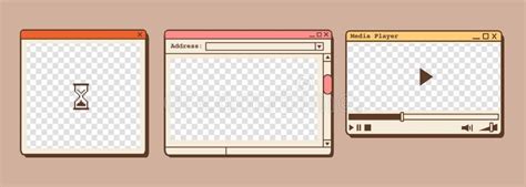 90s Retro Vaporwave Old Desktop User Interface Elements Cute Nostalgic Computer Ui Vintage
