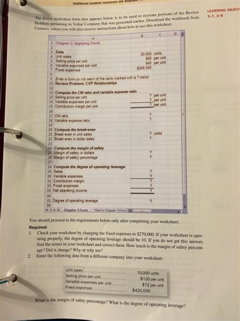 Solved The Excel Worksheet Form That Appears Below Is To Be