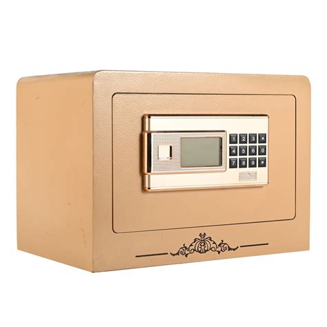 Digital Keypad Dual Locking System Glass Shelf Home Safe Electronic