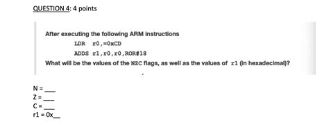 Solved After Executing The Following ARM Instructions LDR Chegg