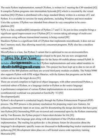 The Main Python Implementation Named CPython Is Written In C Meeti Pdf