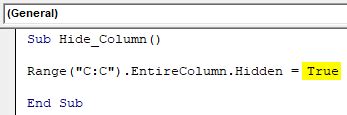 Vba Hide Columns How To Hide Columns In Excel Using Vba Code