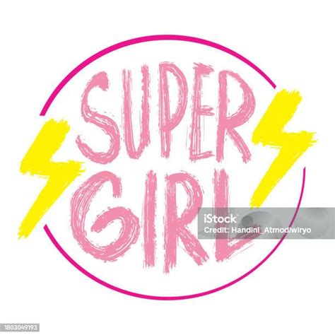 슈퍼 걸 원에 손으로 그린 글자 문구입니다 벡터 일러스트 레이 션입니다 0명에 대한 스톡 벡터 아트 및 기타 이미지 0명
