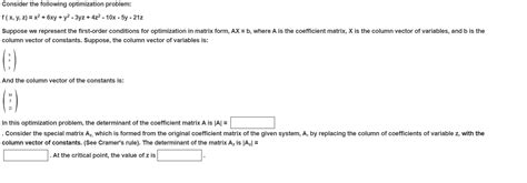 Solved Consider The Following Optimization Problem F X Y Chegg
