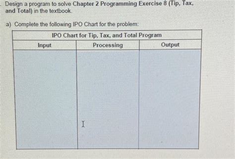 Solved 3 Tip Tax And Total Design A Program That