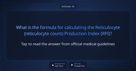 What Is The Formula For Calculating The Reticulocyte Reticulocyte