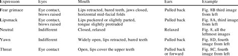 Criteria For Classification Of Facial Expressions Download Scientific Diagram