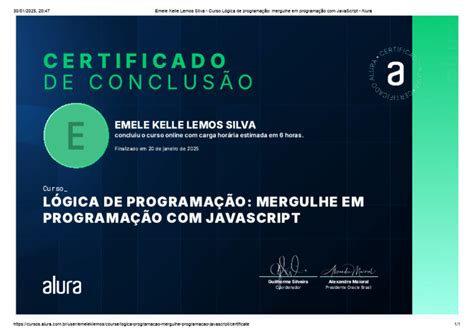 01 Curso Lógica De Programação Mergulhe Em Programação Com Javascript Alura Pdf
