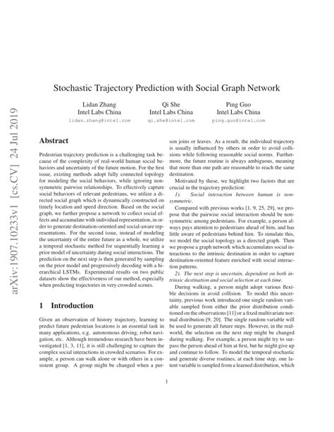 Pdf Stochastic Trajectory Prediction With Social Graph Network