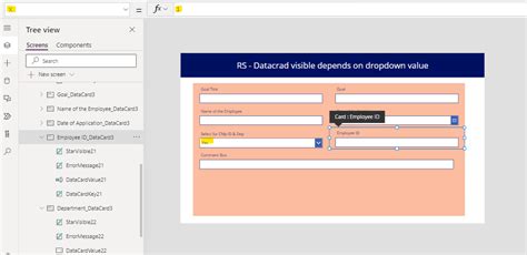 Datacard Visibility Depends On Dropdown Value Rishan Solutions