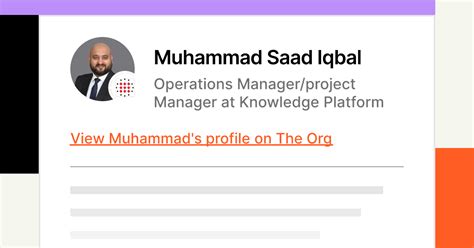 Muhammad Saad Iqbal Operations Managerproject Manager At Knowledge