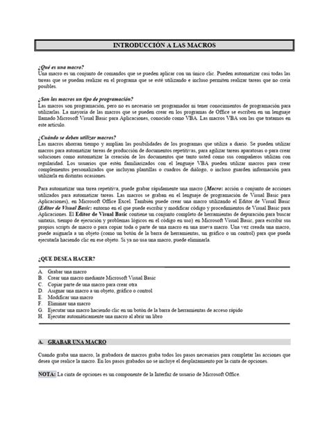 1 introducción a macros en excel pdf macro informática visual