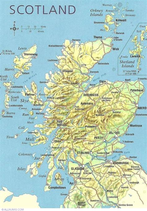 Online Maps Scotland Physical Map