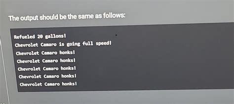 Solved Create A Class Car That Should Have The Following