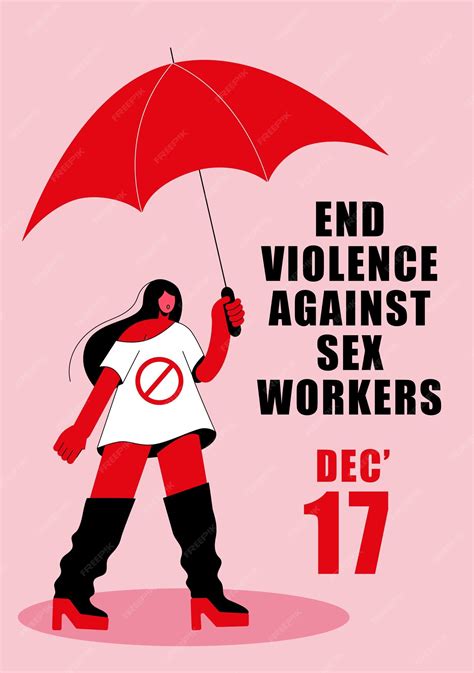 Premium Vector A Girl In Boots Protests With A Red Umbrella International Day To End Violence