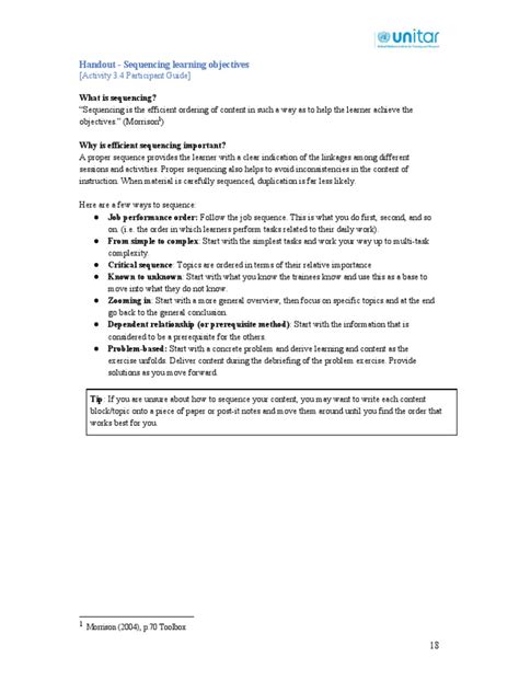 Learning Sequence Pdf