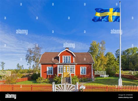 Katthult Red Wooden Farm House With Fence From Astrid Lindgrens Tales