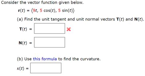 Solved Consider The Vector Function Given Below R T T Chegg Com