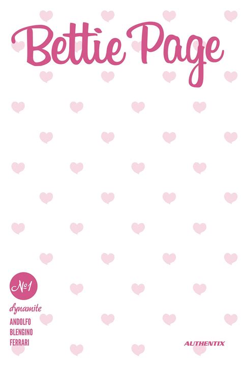 Bettie Page 1 Cover S Last Call Heart Blank Authentix Comichub