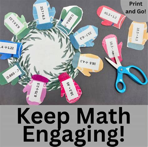 6th Grade Winter Decimal Operation Math Bundle December Spiral Worksheets