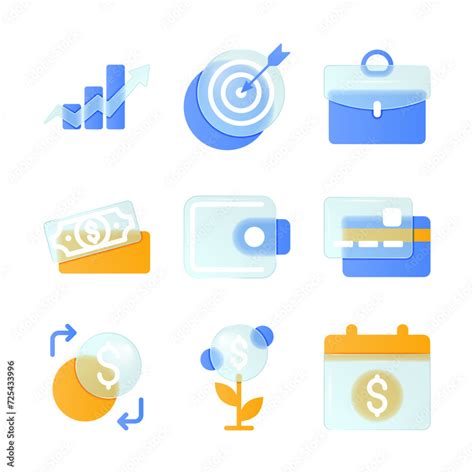 Modern Finance Glassmorphism Icon Style Stock Vector Adobe Stock