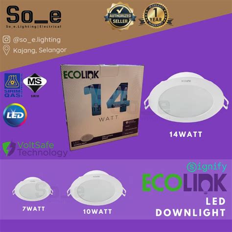 Ecolink Led Downlight 7w 10w 14w Recessed Downlight Round Shopee Malaysia
