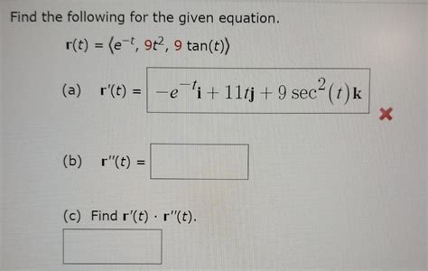 Solved Find The Following For The Given Equation Chegg Com