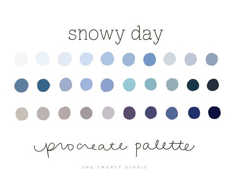 Snowy Day Procreate Color Palette Procreate Palette Procreate Christmas Color Swatches Winter