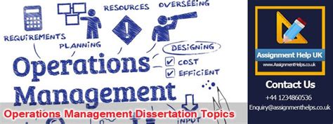 Operations Management Dissertation Topics Help By Experts