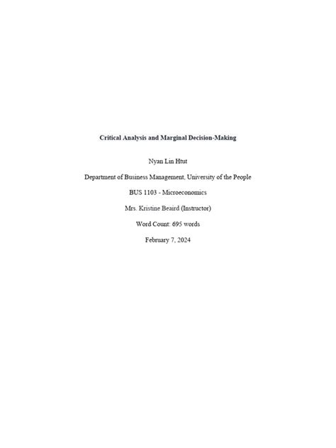 Critical Analysis And Marginal Decision Pdf