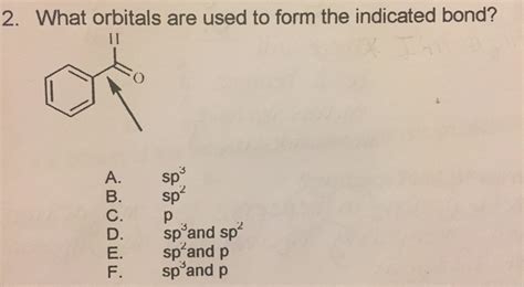Solved What Orbitals Are Used To Form The Indicated Bond