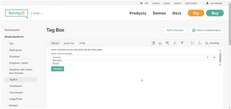 Tag Box Is Broken In The Bootstrap Theme · Issue 4900 · Surveyjssurvey Library · Github