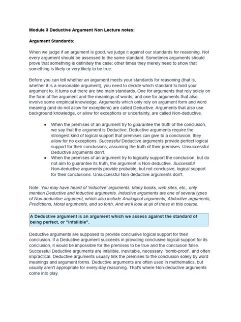 Phil 105 Module 3 Deductive Arguments Pdf Argument Deductive