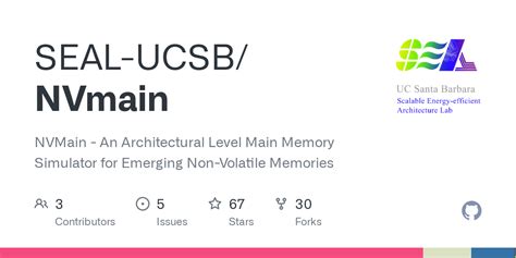 GitHub SEAL UCSB NVmain NVMain An Architectural Level Main Memory Simulator For Emerging