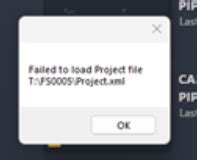 Failed To Load Project File When Opening A Project In AutoCAD Plant D