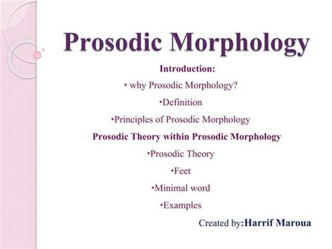 Prosodic Morphology Pptx
