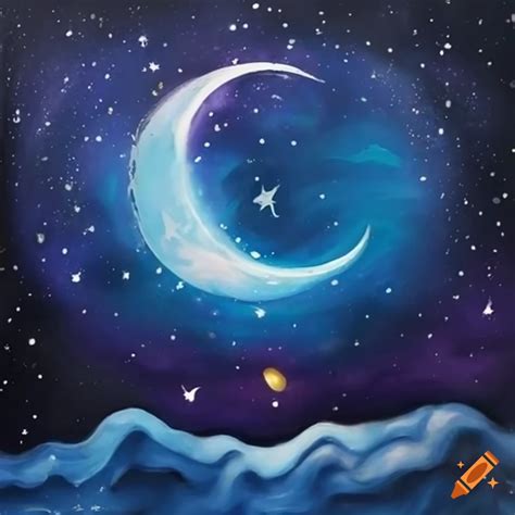 Shooting Star And Moon Drawings