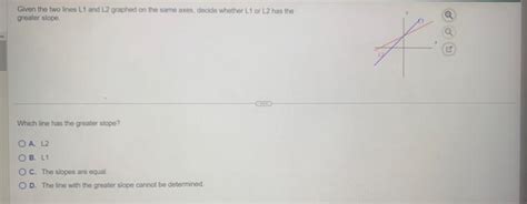 solved given the two lirves l1 and l2 graphed on the same