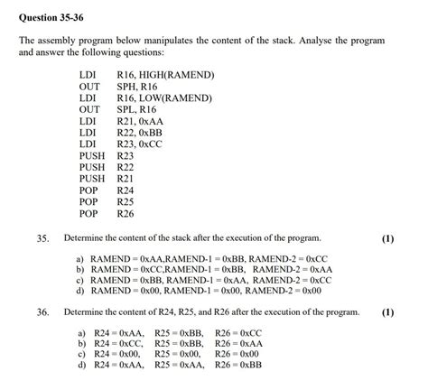 Solved Question Complete The Assembly Program That Chegg