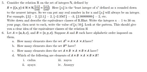 Solved Consider The Relation R On The Set Of Integers N Chegg