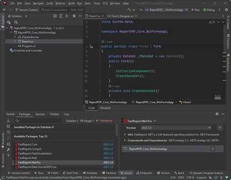 Creating A Pdf Report In Jetbrains Rider C In Windows 11 Fast Reports